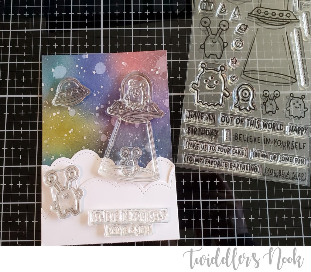 Lawn Fawn Beam Me Up Galaxy Card