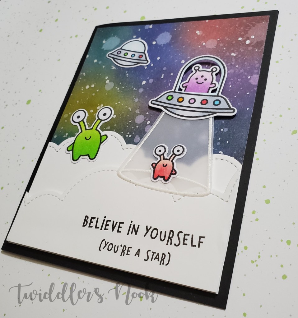 Lawn Fawn Beam Me Up Galaxy Card
