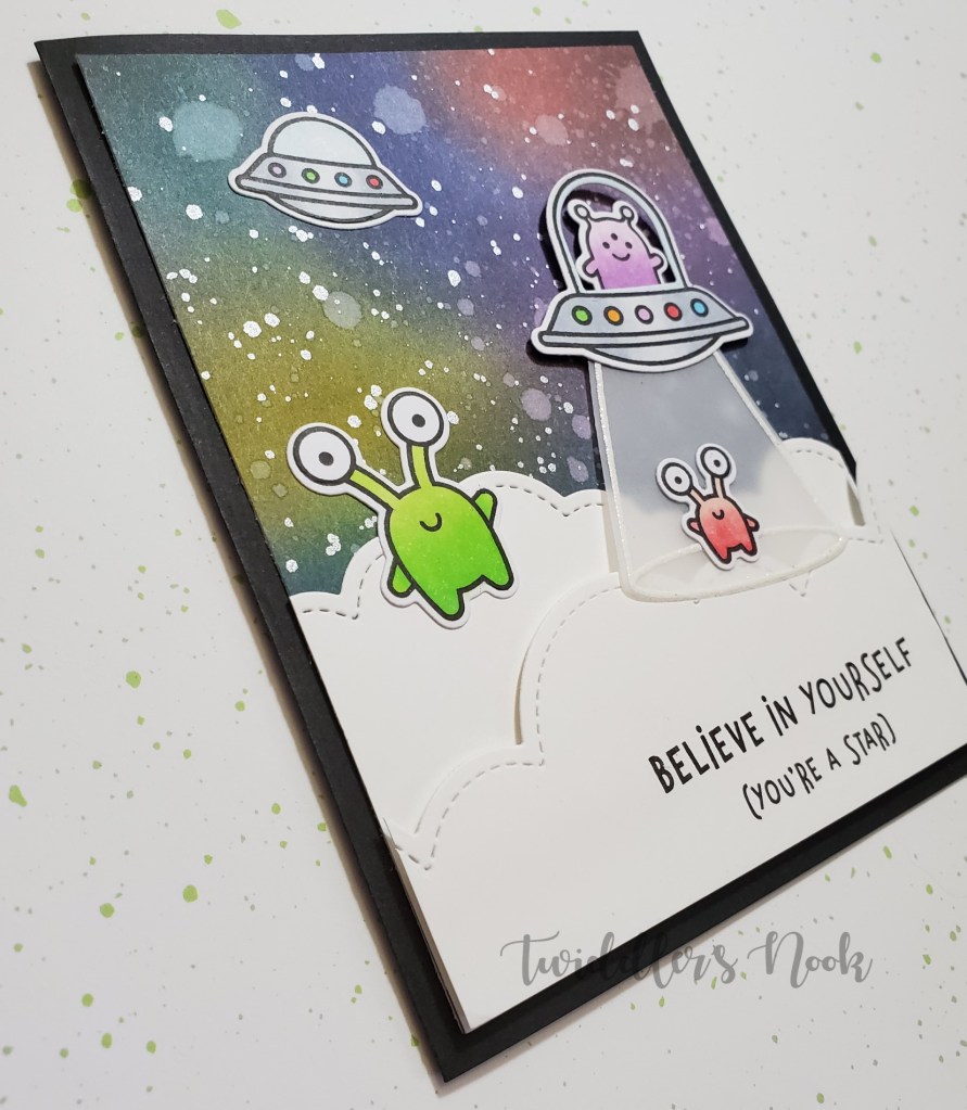 Lawn Fawn Beam Me Up Galaxy Card