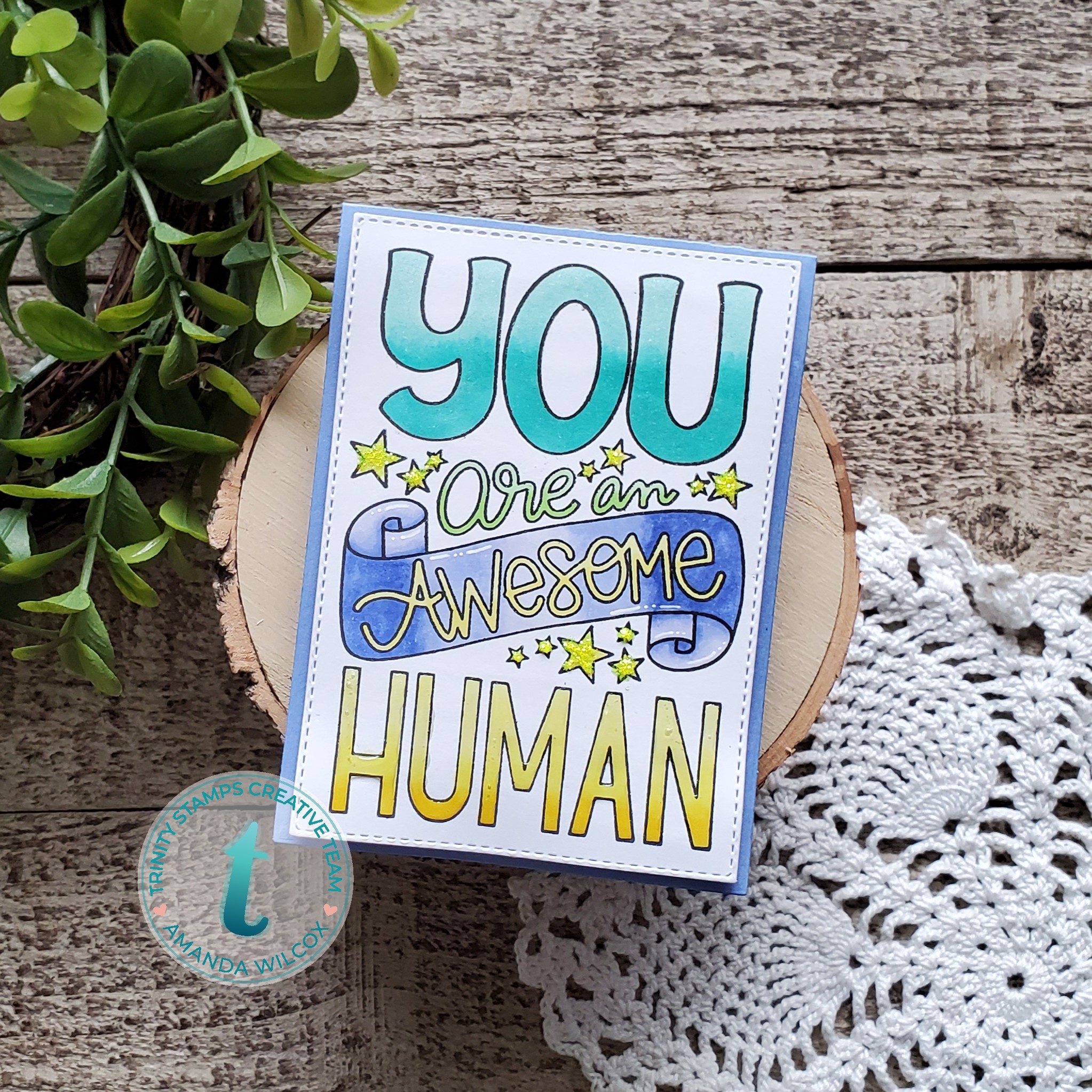 Trinity Stamps – Awesome Human Mini Card