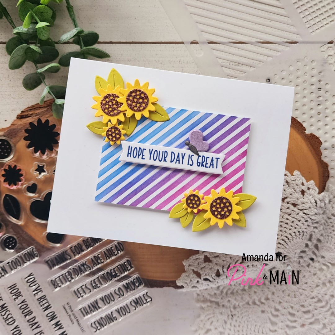 Pink & Main – Stenciled Panel Focal Point Cards