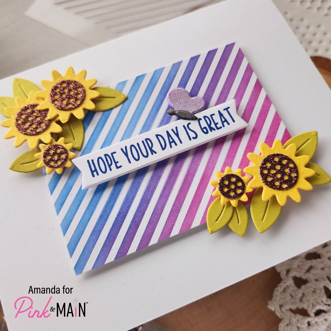 Pink & Main – Stenciled Panel Focal Point Cards