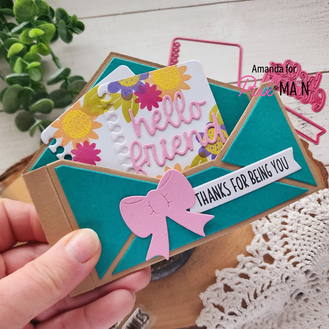 Pink & Main – Hello Friend Envelope Pop Up Card
