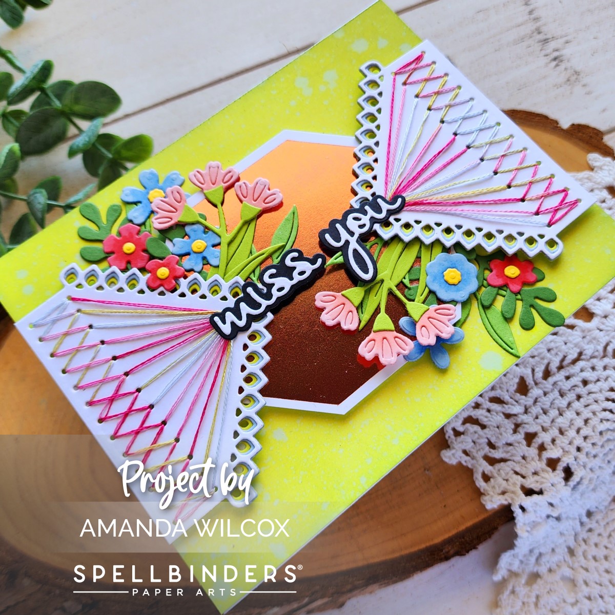Spellbinders – Hexi-Gems Miss You Card