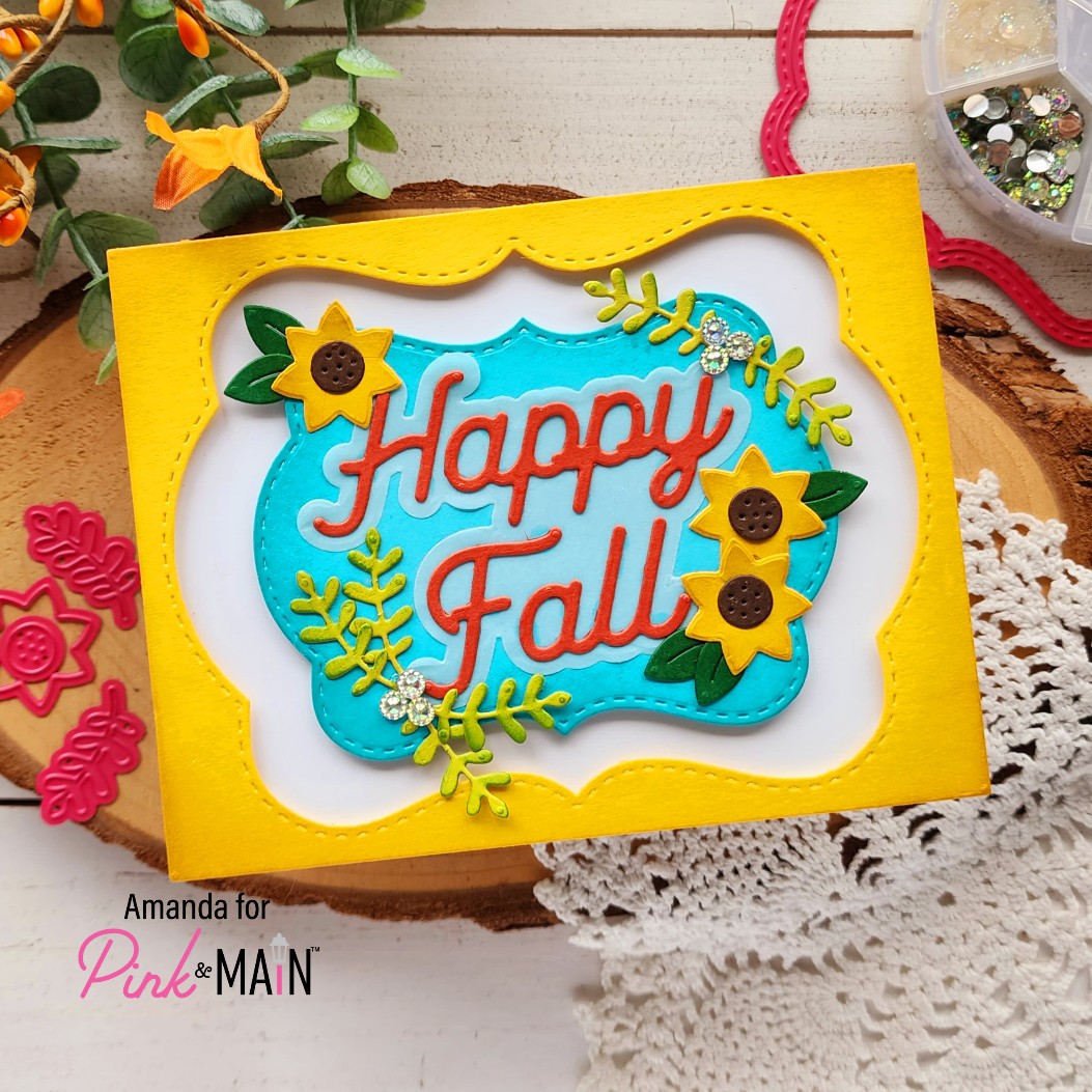 Pink & Main – Happy Fall Die Cut Card
