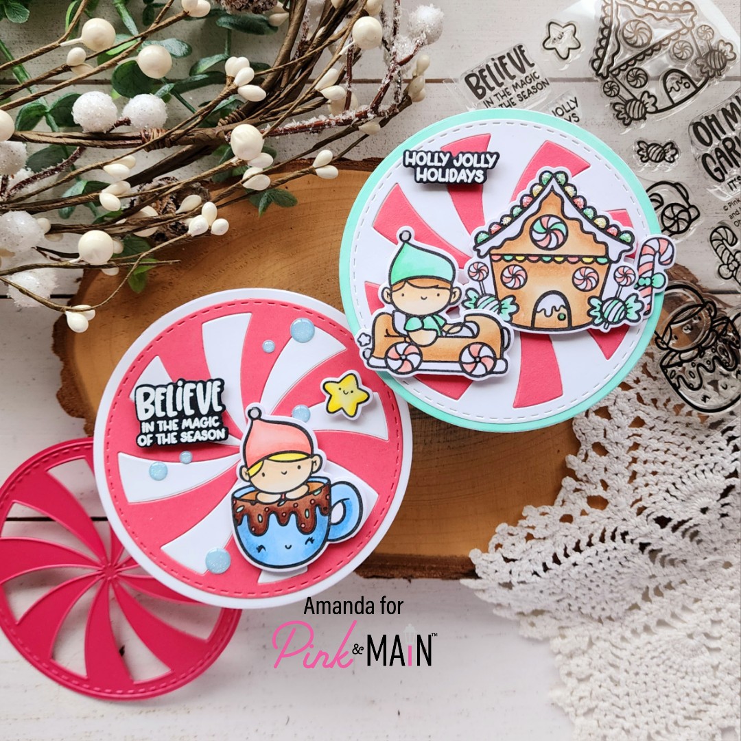 Pink & Main – Peppermint Circle Shaped Cards