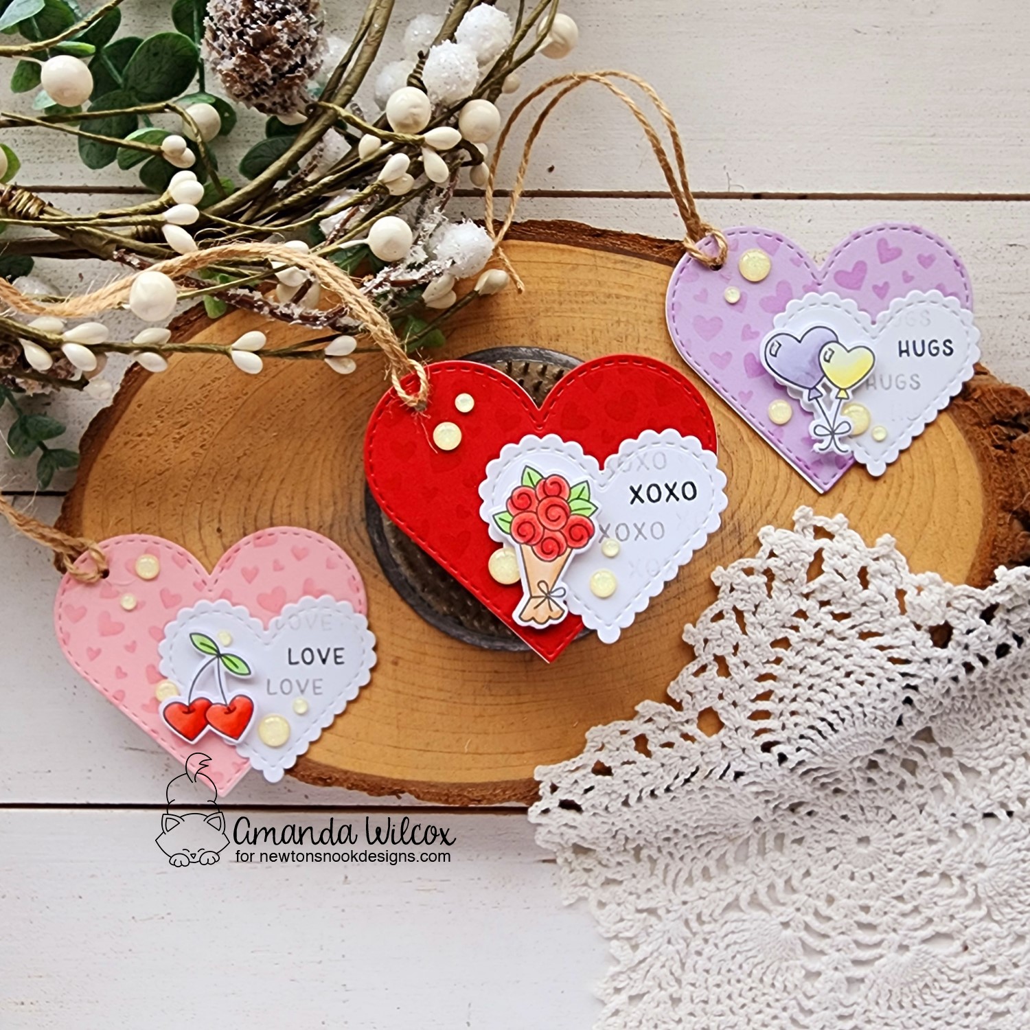Newton’s Nook – Valentine Postage Sampler Tags
