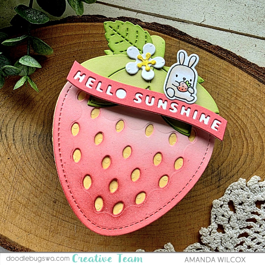 Doodlebugs – Strawberry Shaped Cards for Spring